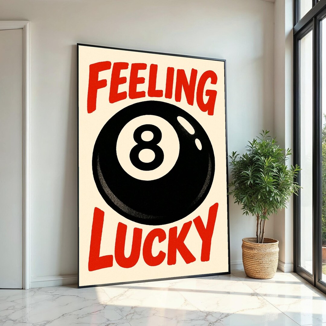 Magic Eight Ball Canvas, Feel Lucky Art, Motivational Poster, Wall Art ...