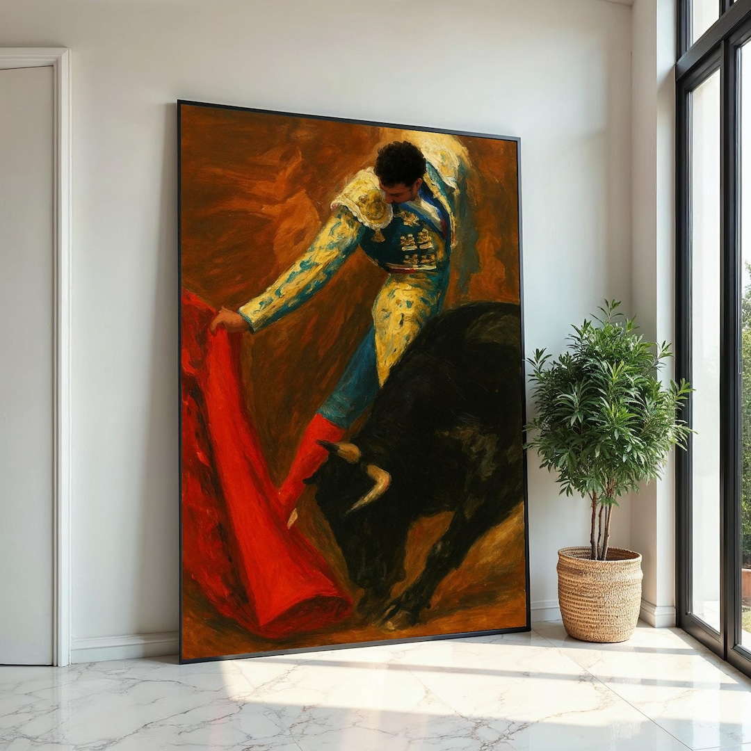 Matador Elegance Canvas, Bullfight Wall Art, Spanish Matador Print ...