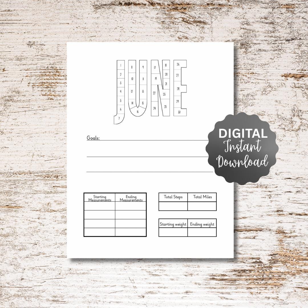 June Habit Tracker Coloring Sheet Printable, Letter Size Goal Planner ...
