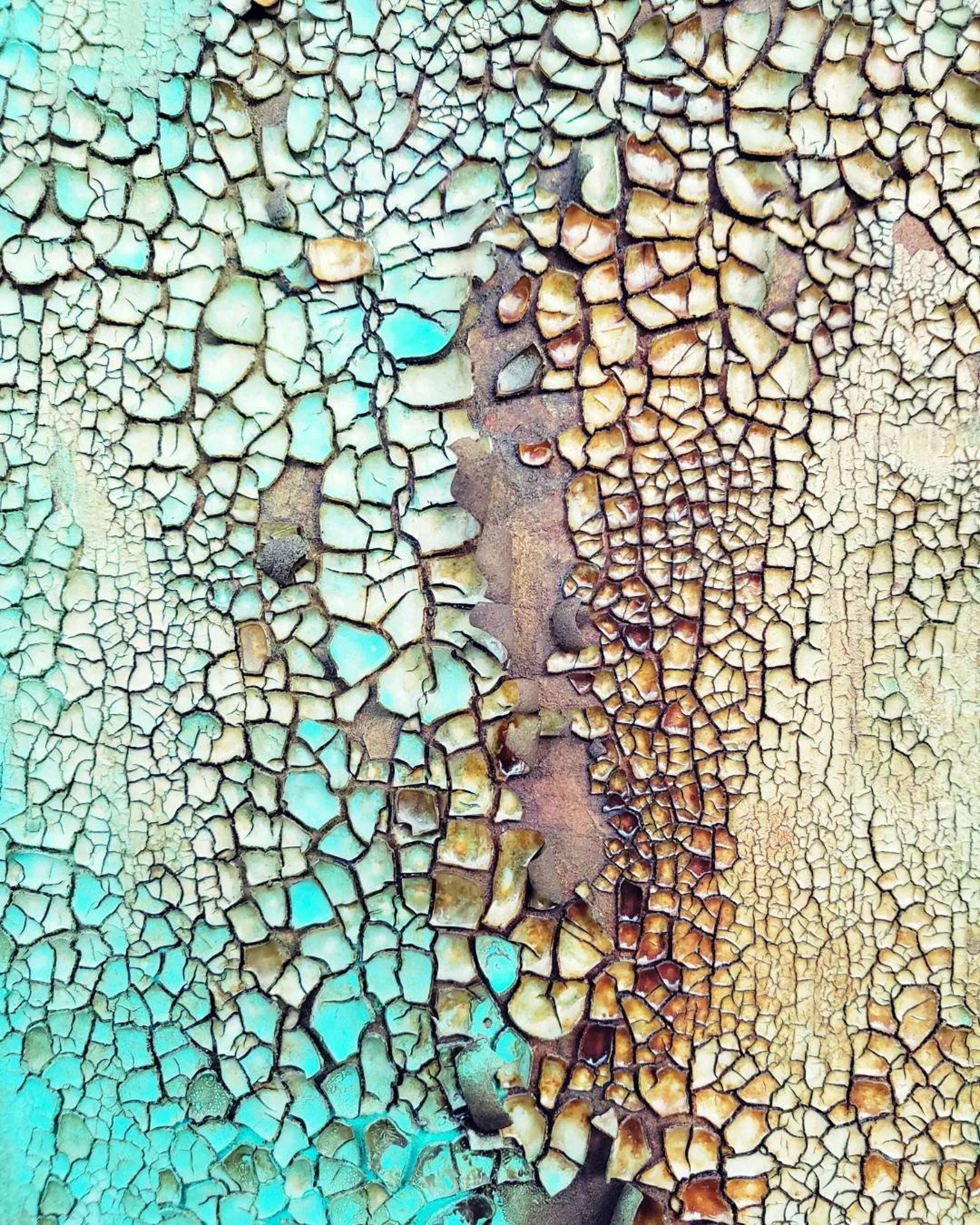 Rust Turquoise Abstract Texture Painting by Amy Neal, 20 X 24 Inch ...