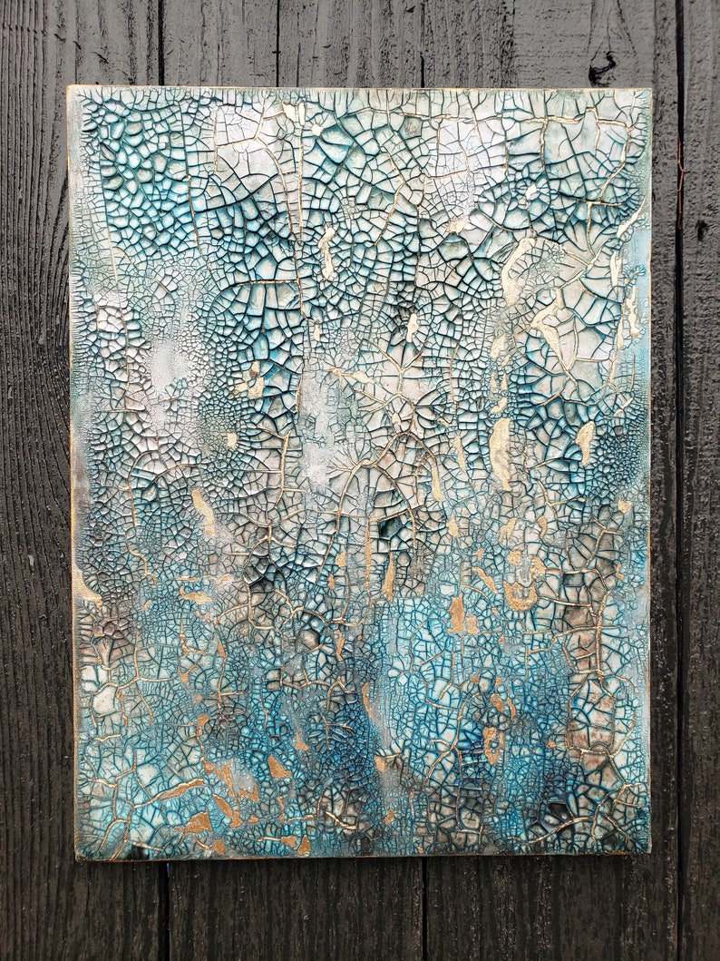 12 X 16 Inch Abstract Texture Painting by Amy Neal, Acrylic Ink Watercolor Canvas Wall Art ...