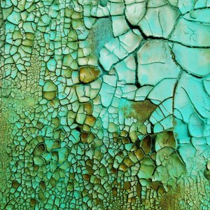 Rust Turquoise Abstract Texture Painting by Amy Neal, 20 X 24 Inch ...