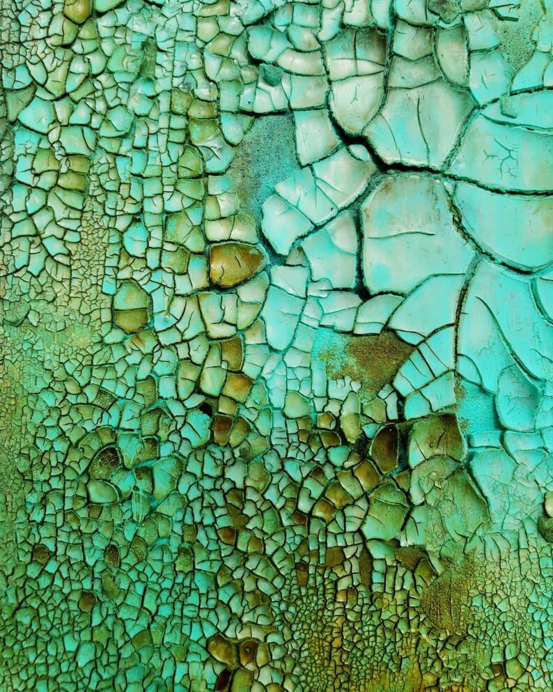 Rust Turquoise Abstract Texture Painting by Amy Neal, 20 X 24 Inch ...