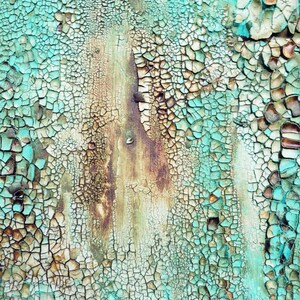 Rust Turquoise Abstract Texture Painting by Amy Neal, 20 X 24 Inch ...