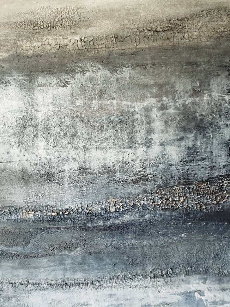 Original Abstract Texture Painting by Amy Neal 20 X 24 Gray | Etsy