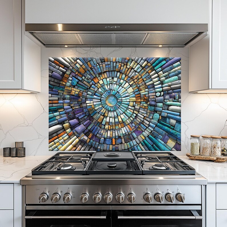 Vibrant Mosaic Art Glass Backsplash for Kitchens - Heat & Impact ...