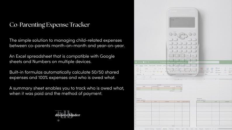 Co-parenting Expense Tracker – Excel Spreadsheet (digital Download) - Etsy