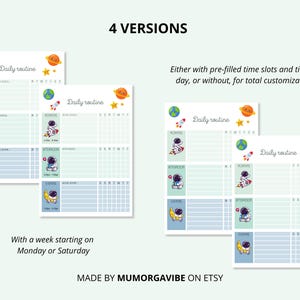 Customizable Kids Routine, Responsibilities, Chore Chart, Kids Daily ...