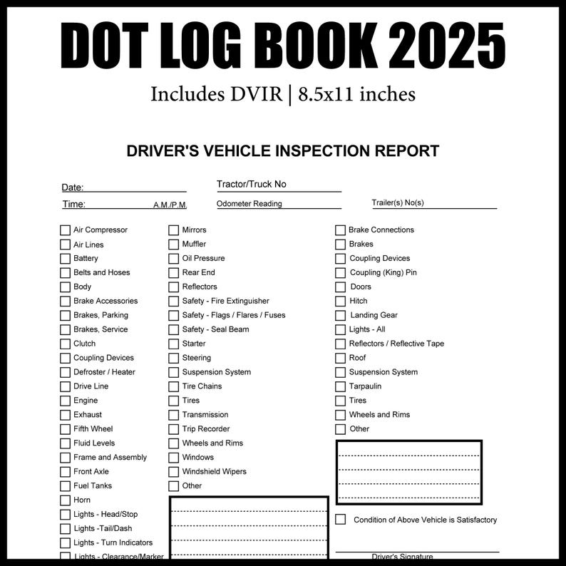Truckers Dot Log Book 2025 | Truck Driver's Daily Log Book for OTR ...