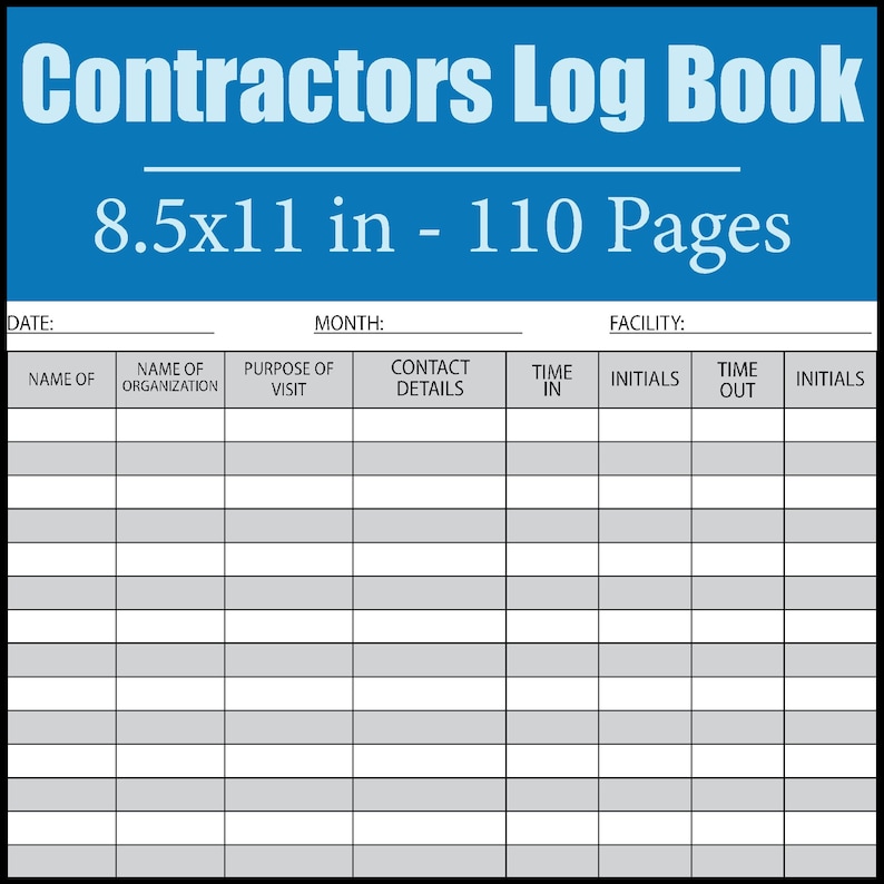 Construction Daily Log Book ,contractor Notebook and Planner for ...