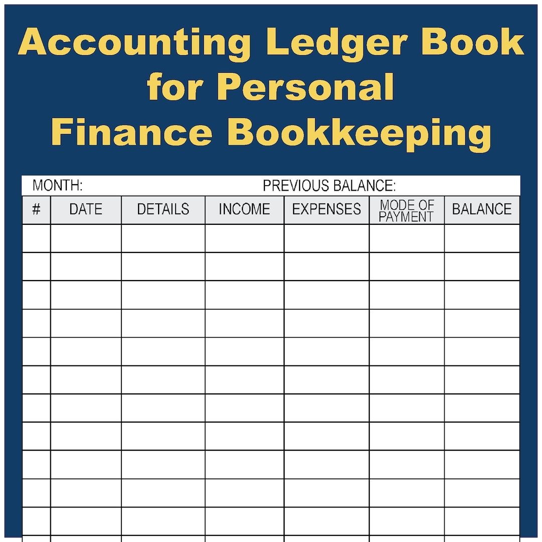 Accounts Book Self Employed | Accounting Ledger Book for Personal ...