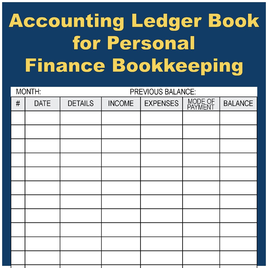 Accounts Book Self Employed | Accounting Ledger Book for Personal ...