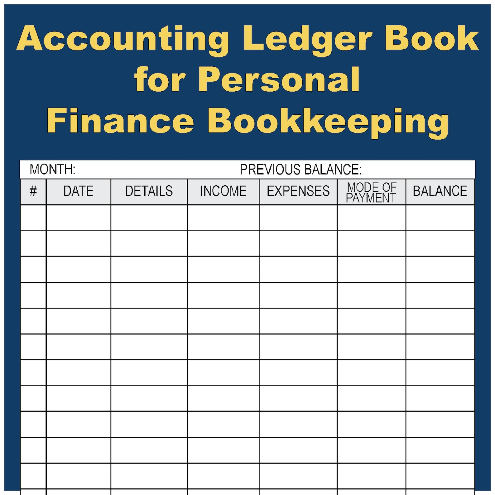 Accounts Book Self Employed | Accounting Ledger Book for Personal ...