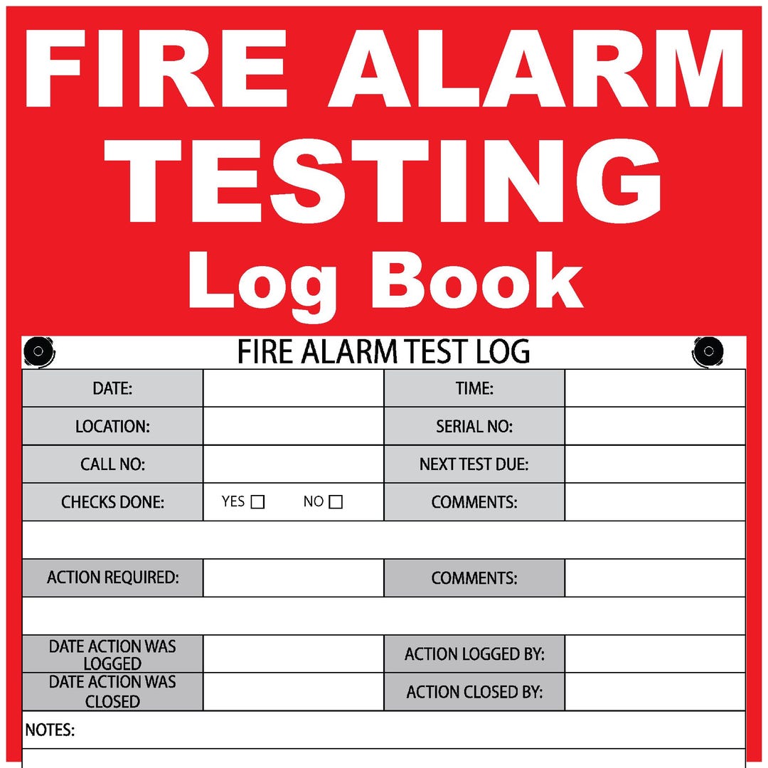 Fire Alarm Testing Log Book 2025 A4 (PDF & SVG Download) - Etsy