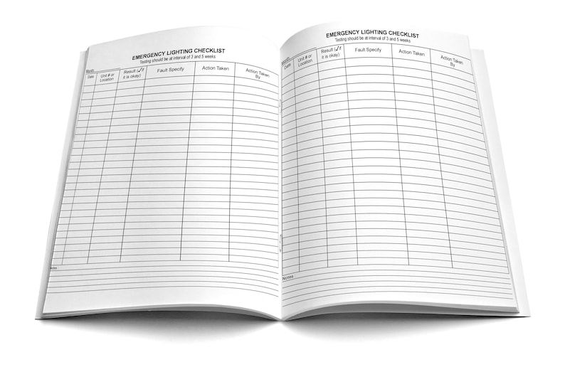 Emergency Lighting Log Book | Test Log Book | Emergency Light ...