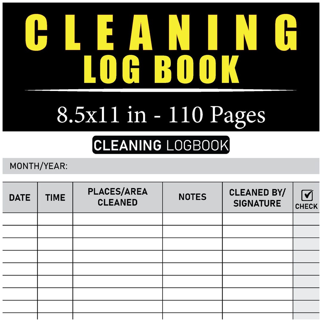 Cleaning Log Book: Daily Checklist (PDF, SVG) - Etsy