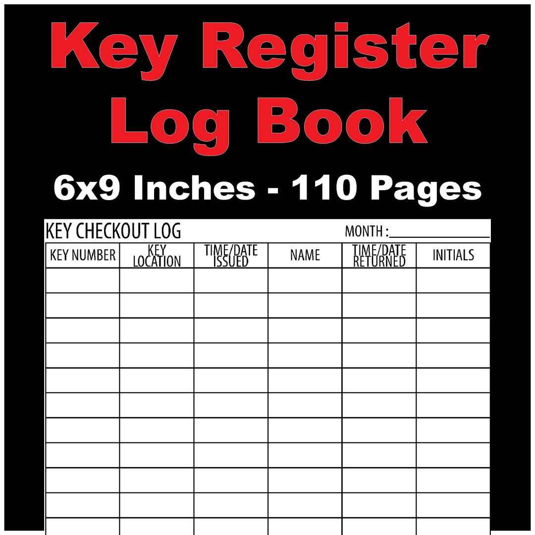 Key Control Log Book | 6x9 in | Key Control Logbook for Key Check Out ...