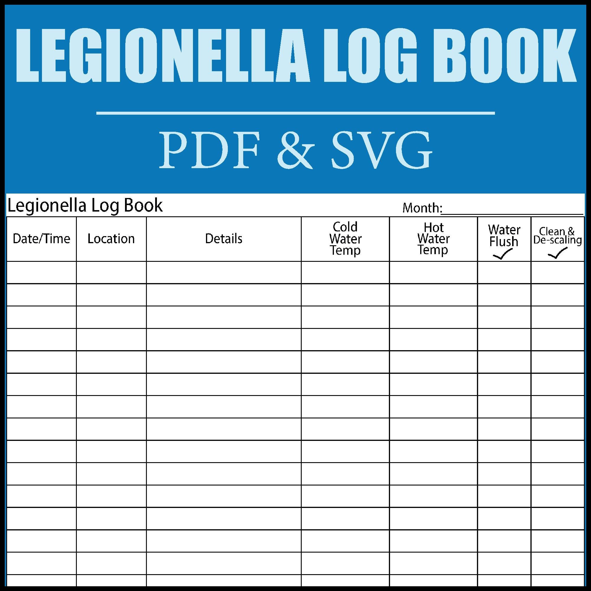Legionella Log Book A5 Checklist (PDF & SVG Download) - Etsy UK