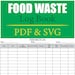 Food Waste Log Book for Restaurants: Kitchen Hygiene Record (PDF & SVG ...