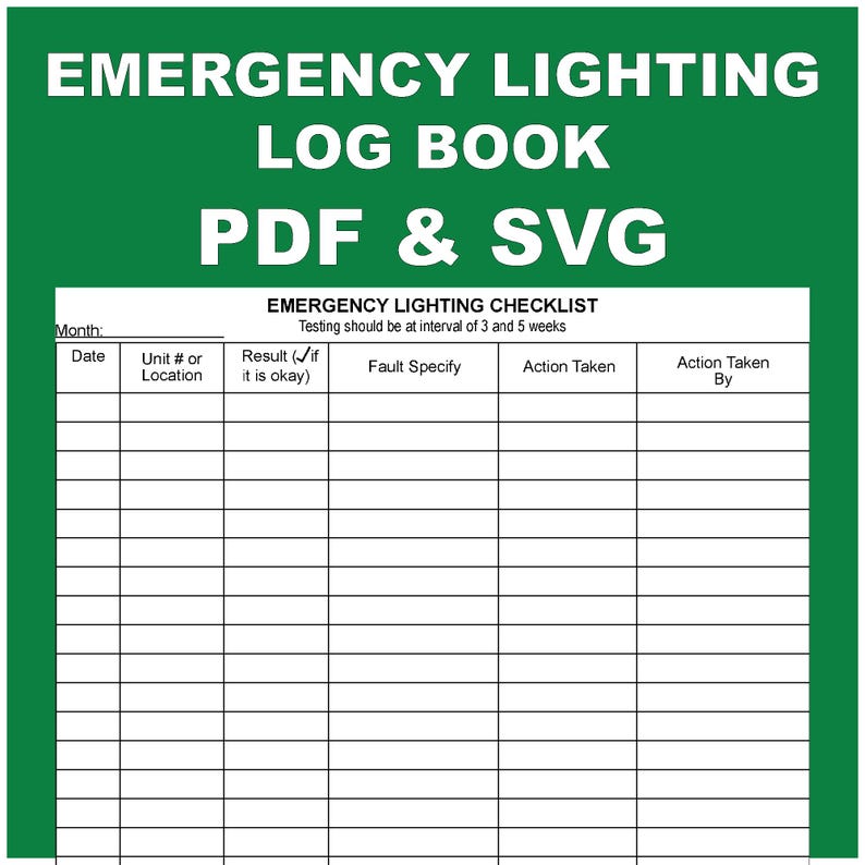 Emergency Lighting Log Book | Test Log Book | Emergency Light ...