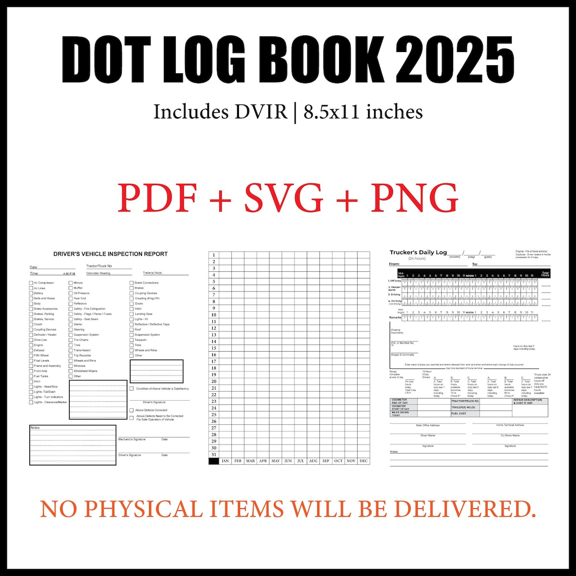 Truckers Dot Log Book 2025 | Truck Driver's Daily Log Book for OTR ...