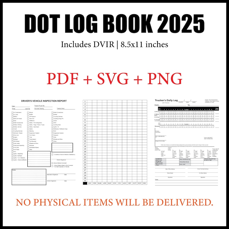 Truckers Dot Log Book 2025 | Truck Driver's Daily Log Book for OTR ...