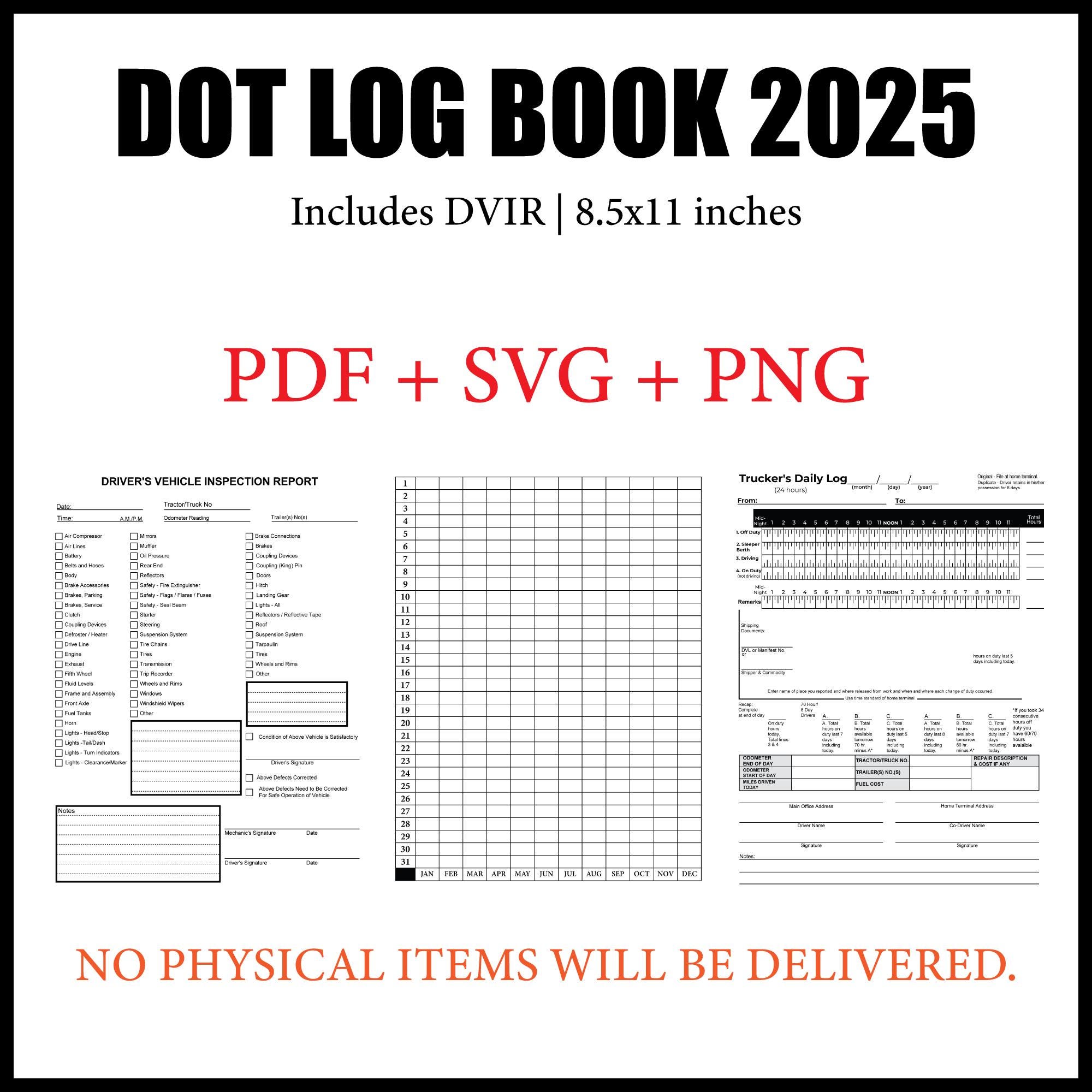 Truckers Dot Log Book 2025 | Truck Driver's Daily Log Book for OTR ...