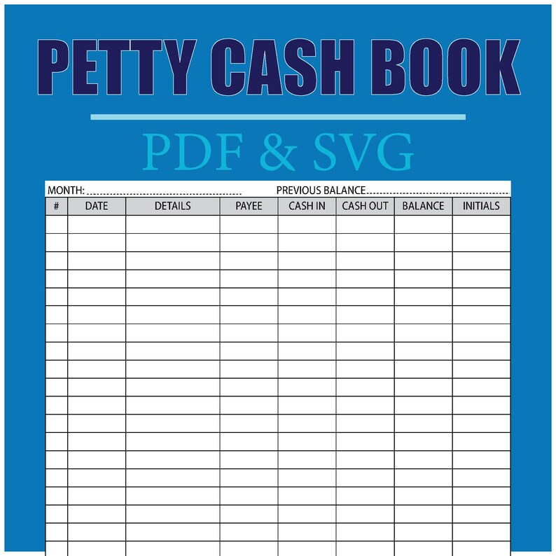 Petty Cash Book | 8.5x11 in | Simple Petty Cash Ledger Book | Petty ...