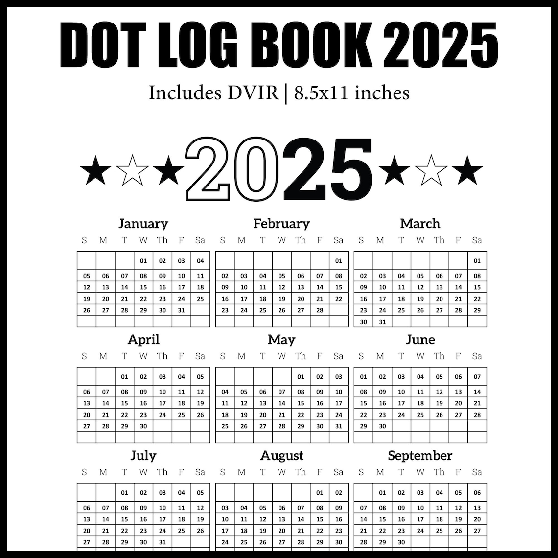 Truckers Dot Log Book 2025 | Truck Driver's Daily Log Book for OTR ...