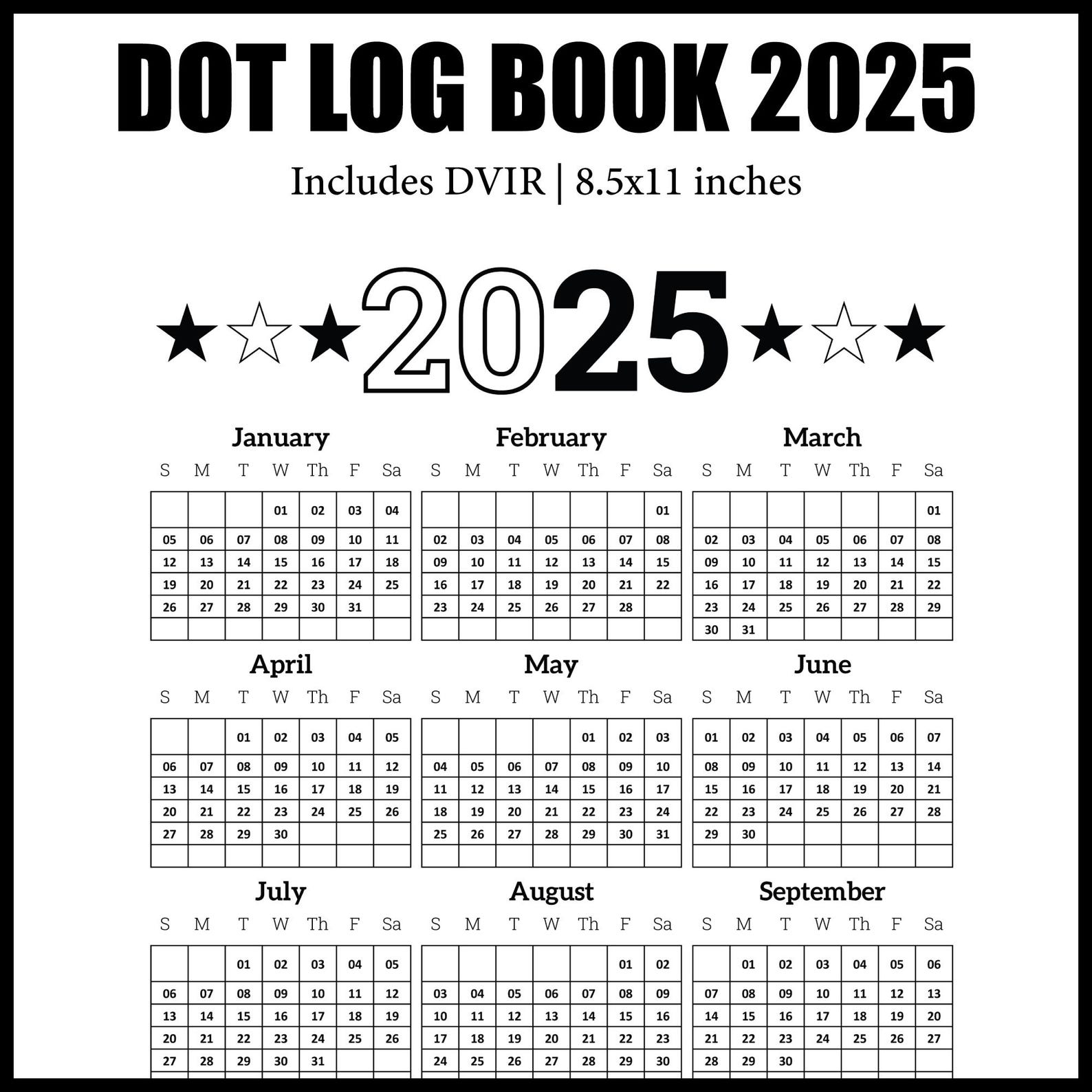 Truckers Dot Log Book 2025 | Truck Driver's Daily Log Book for OTR ...