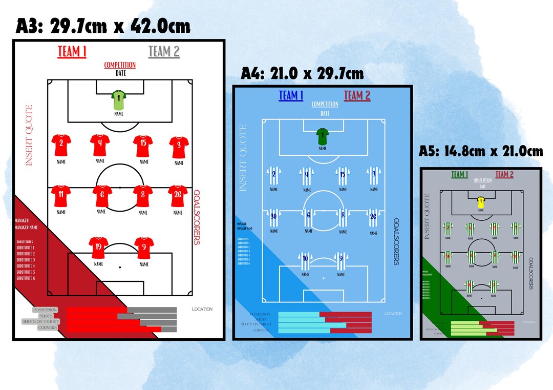 Personalised Football Lineup Posters for Requested Matches - Made to ...