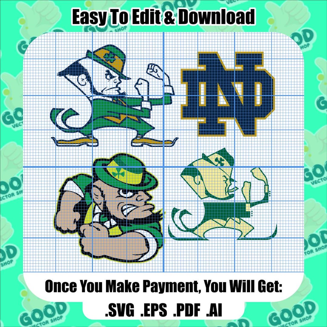 Notre Dame Svg, Football Logo, Cut File for Cricut Silhouette, SVG ...