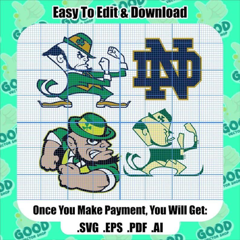 Notre Dame Svg, Football Logo, Cut File for Cricut Silhouette, SVG ...