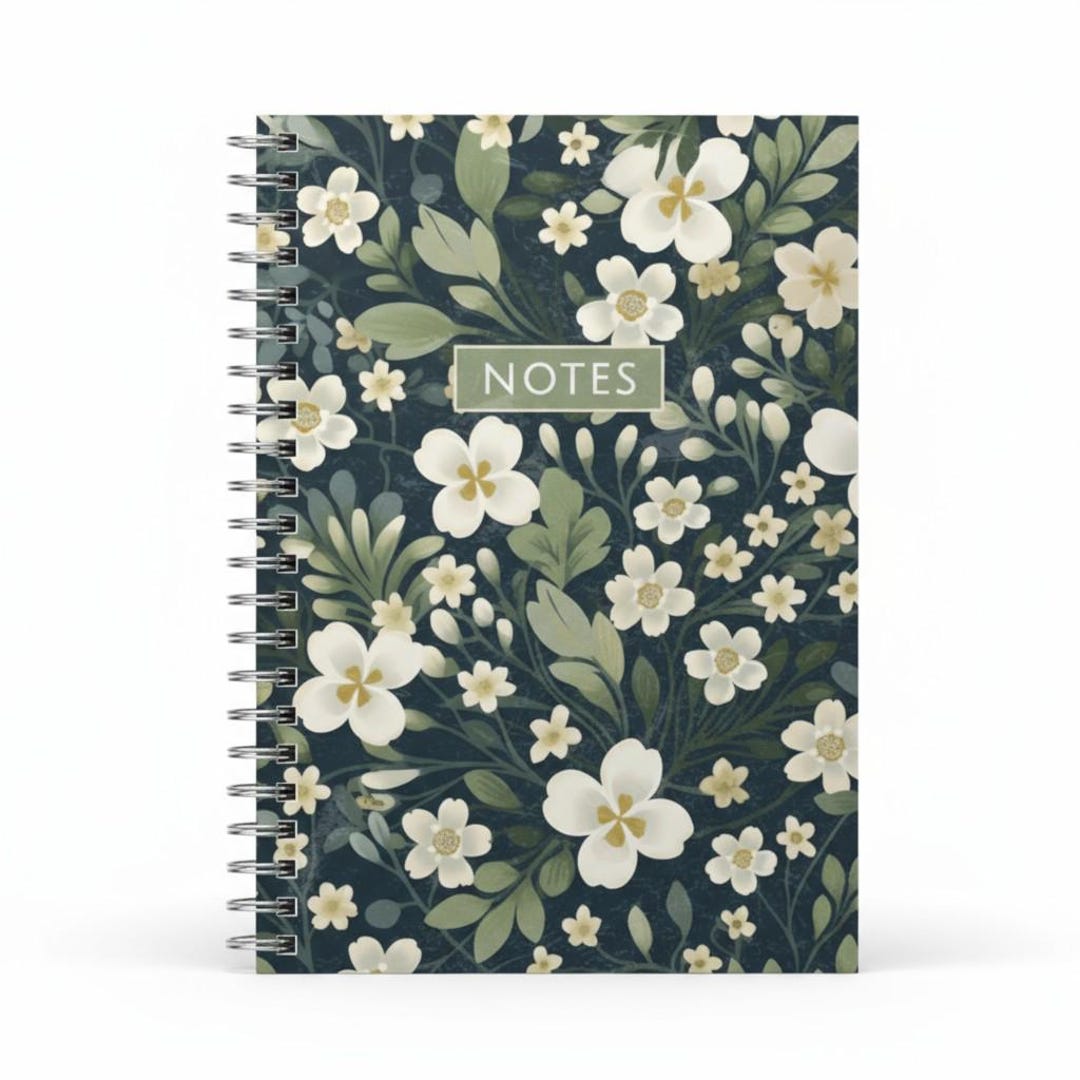 Floral Notes Spiral Notebook | Botanical Journal | Handmade Wire Bound ...