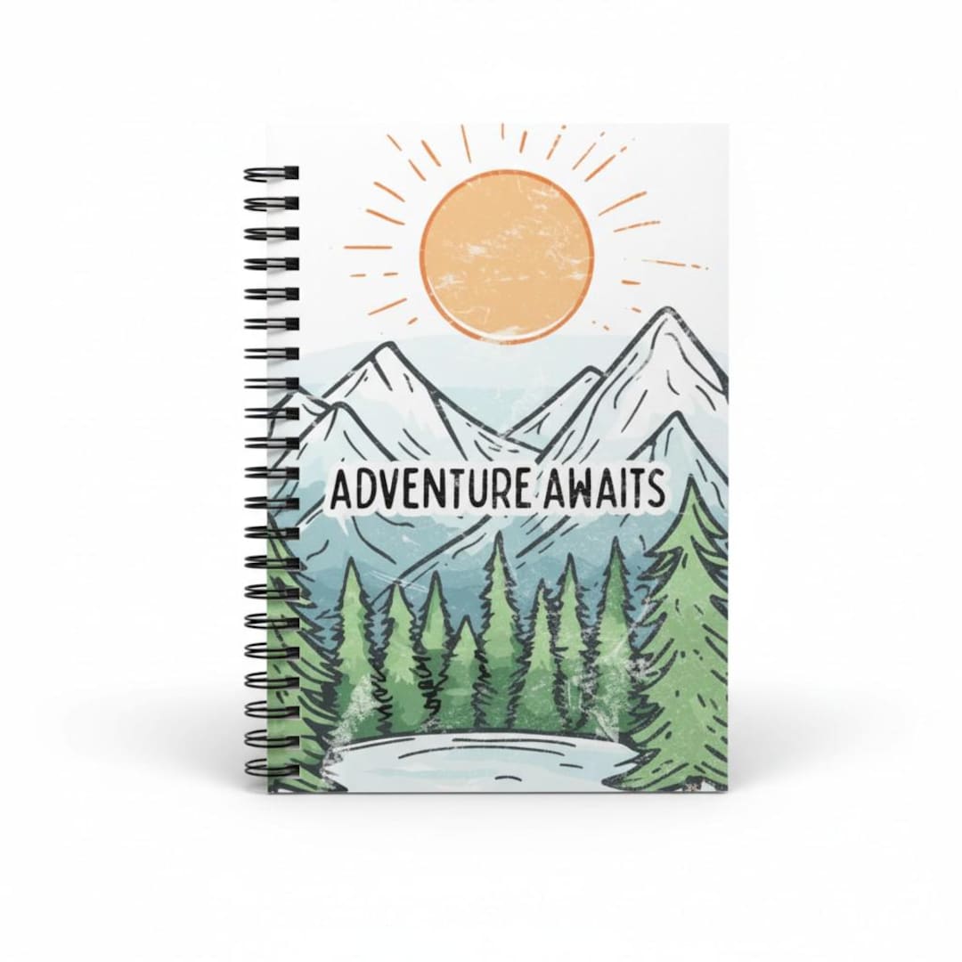 Adventure Awaits Spiral Notebook, Handmade Travel Journal, Soft Touch ...