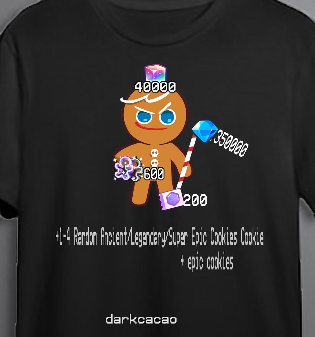 Type: Darkcacao / Standard Cookie "design" / Cookie Run / 350k - Etsy