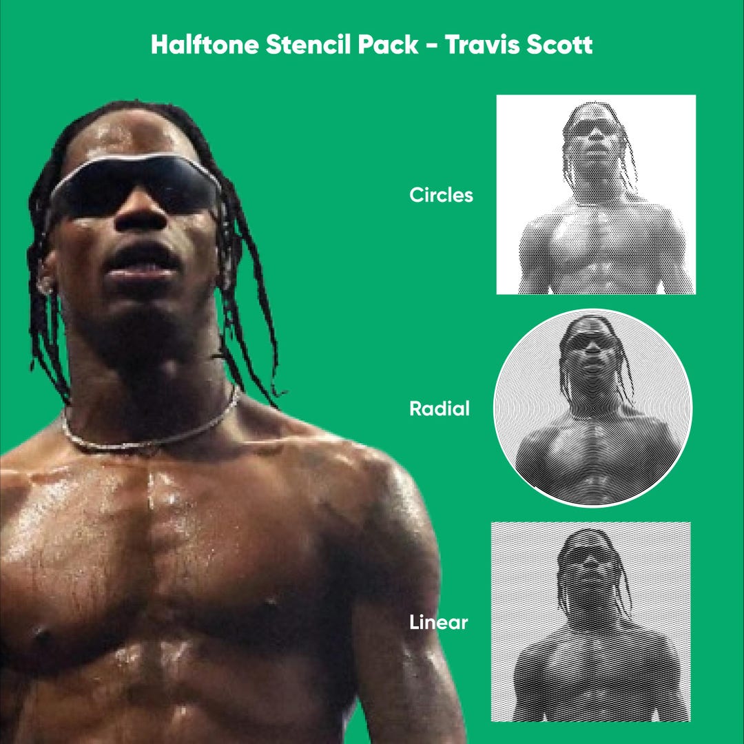 Halftone Stencil Pack - Travis Scott - Etsy