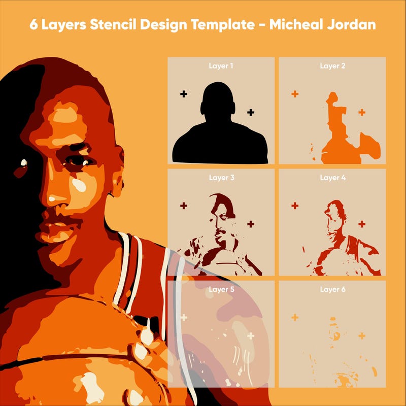 Michael Jordan Stencil - Etsy