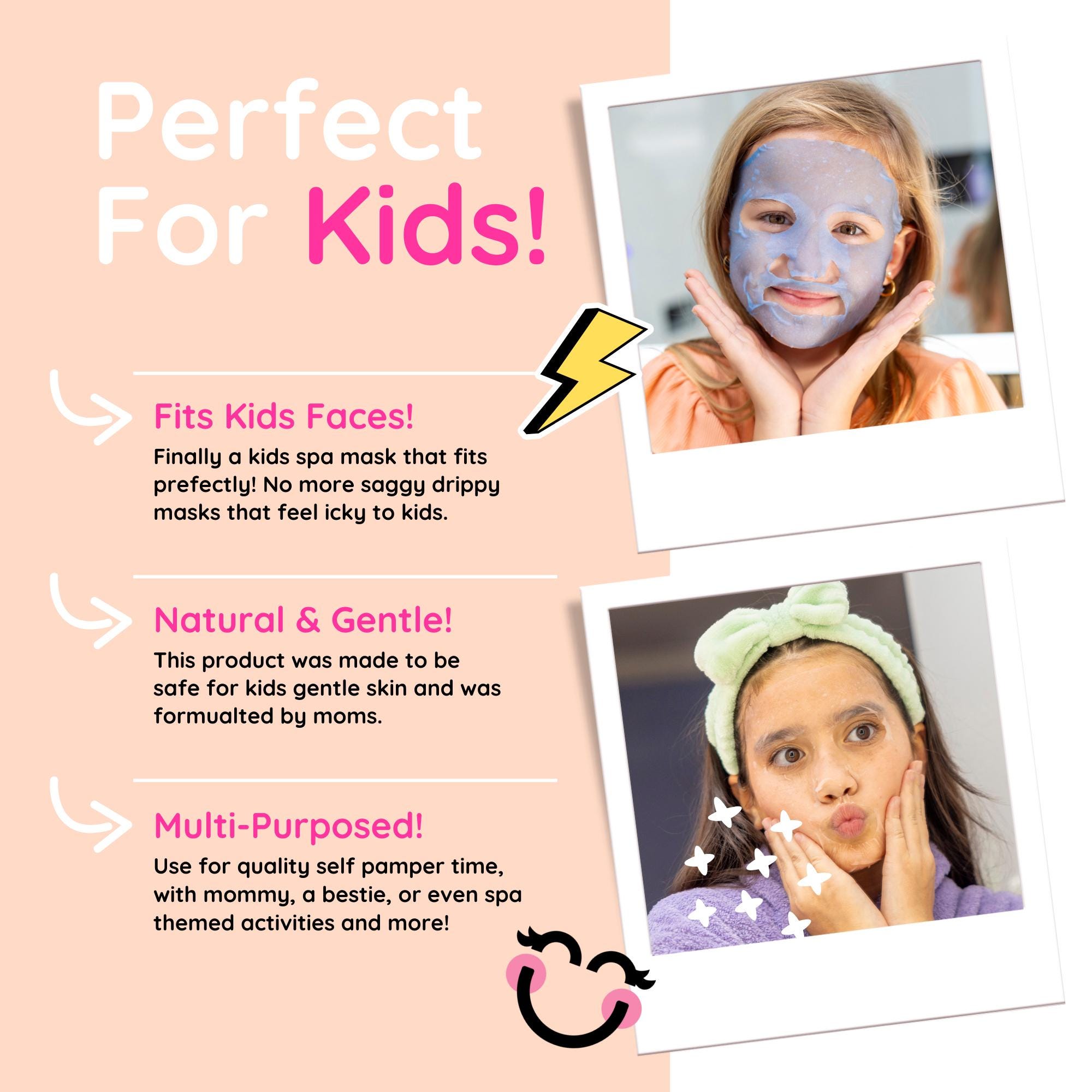 Kids Spa Face Mask Set: Gentle Self-care, Sleepover Party Favors - Etsy