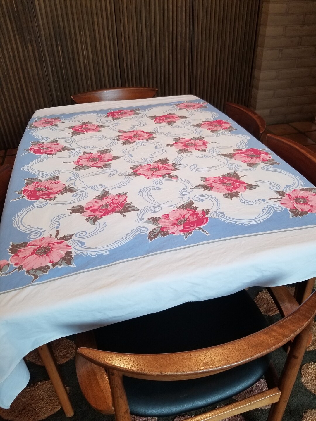 Vintage 30s 40s 50s Large Rectangular Tablecloth 60x69 GREAT Condition ...