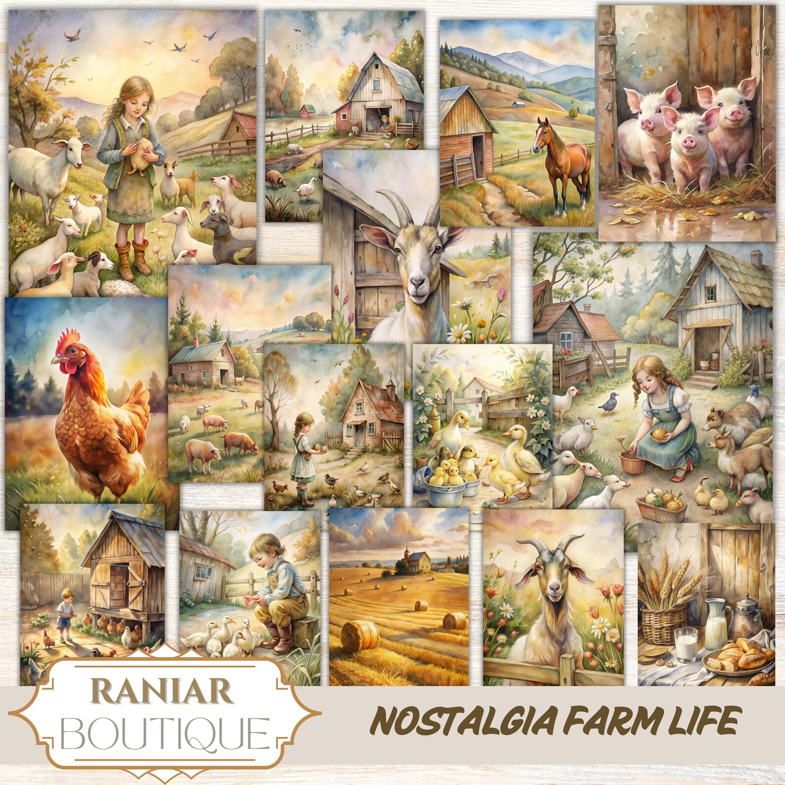 Farm Life Junk Journal Kits ,nostalgia Junk Journal, Childhood Stories ...