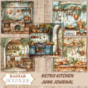 Retro Kitchen Junk Journal, Cozy Kitchen Digital Print, Farmhouse ...