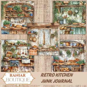 Retro Kitchen Junk Journal, Cozy Kitchen Digital Print, Farmhouse ...