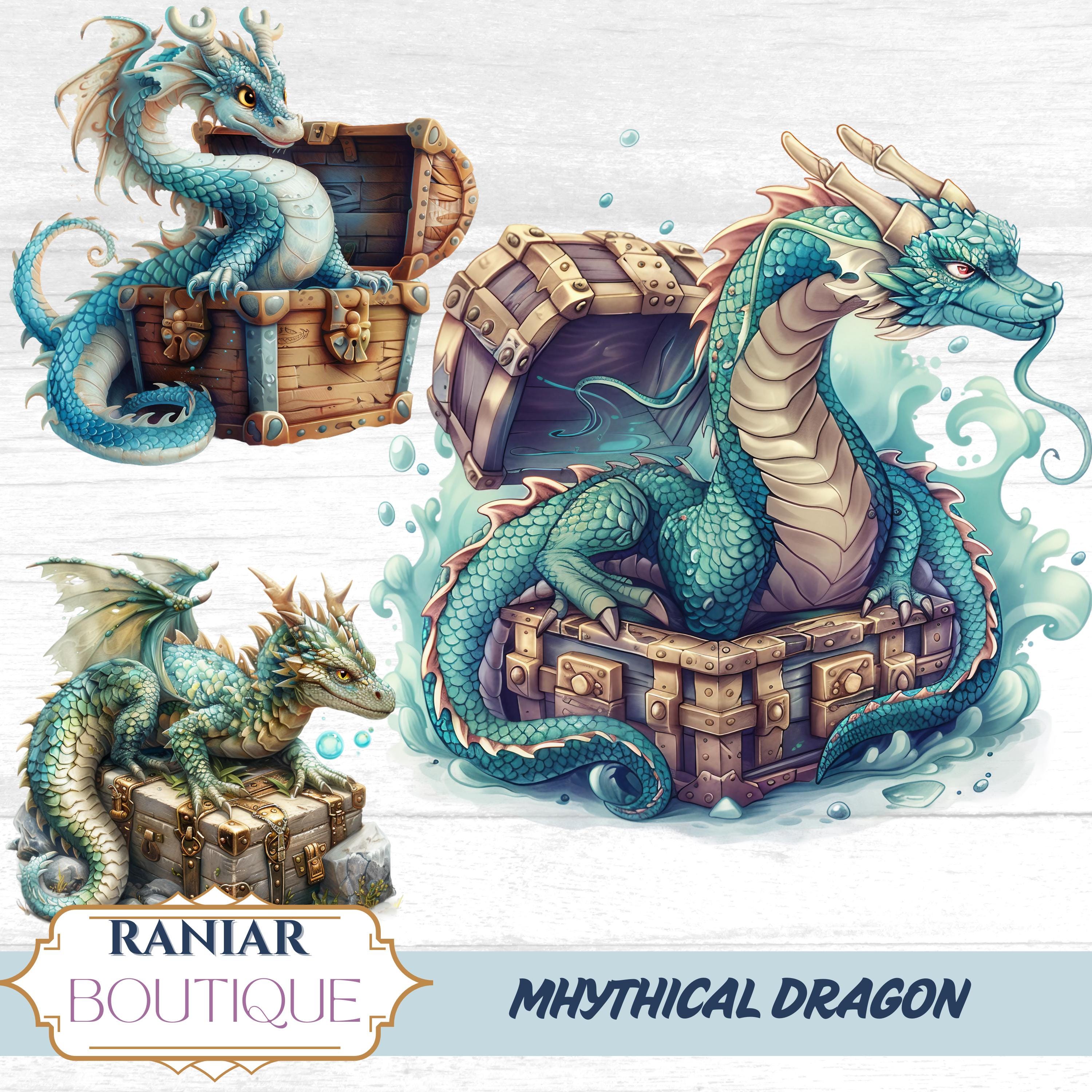 Fantasy Dragon Clipart: Mythical Illustrations for Scrapbooking (78 PNG ...