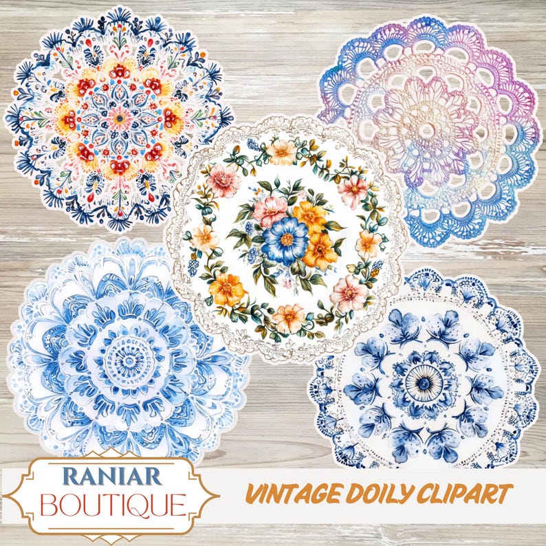 Vintage Lace Doily Clipart: 27 Elegant PNG Designs (digital Download ...