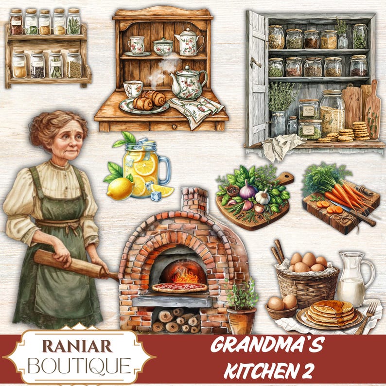 Grandma's Kitchen Clipart: Retro Cooking Ephemera (digital Download) - Etsy