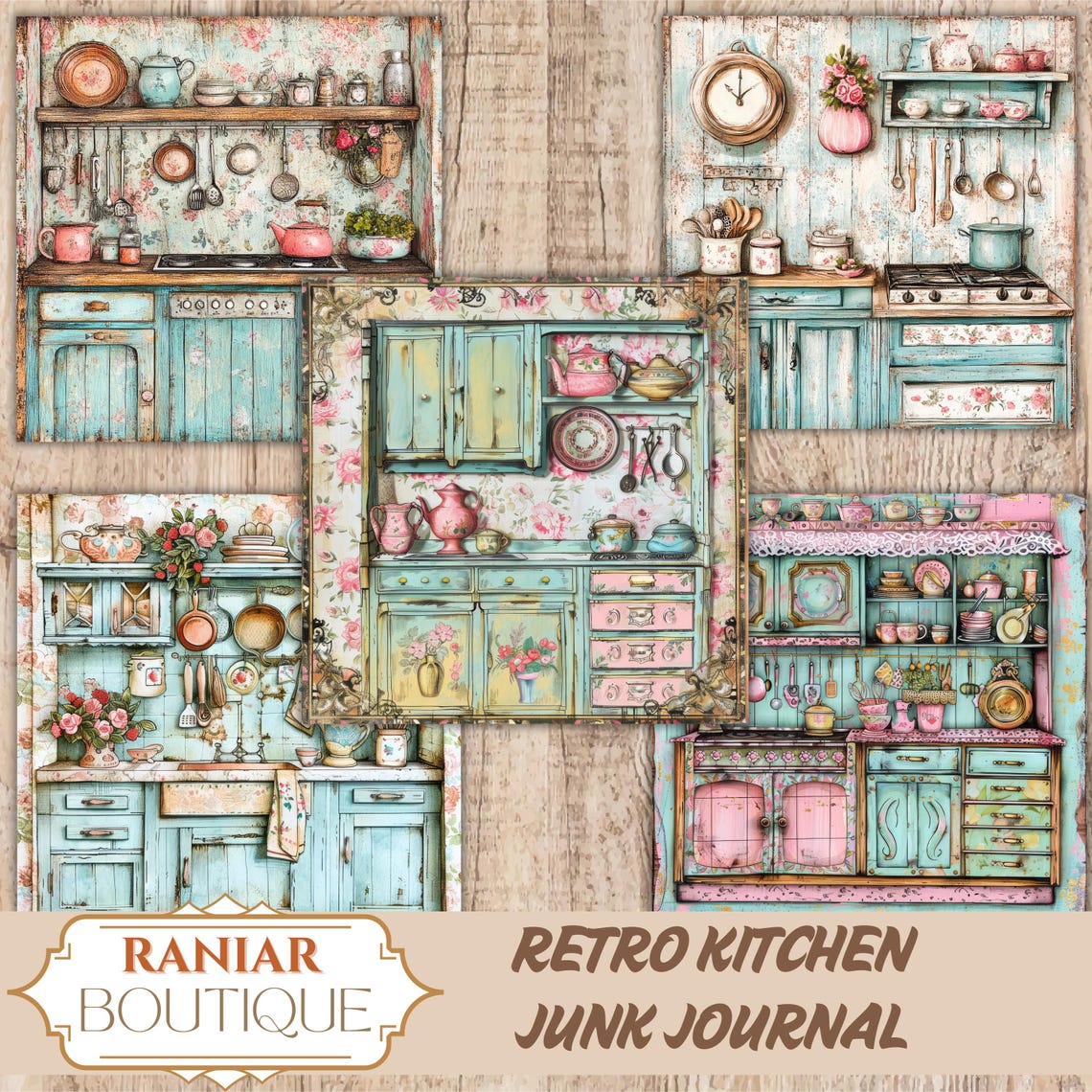 Retro Kitchen Junk Journal, Cozy Kitchen Digital Print, Farmhouse ...