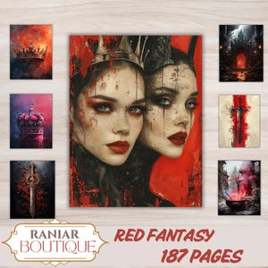 Red Fantasy,187 Dreams PAGES ,fantasy Enchanted Forest ,dark Gothic ...