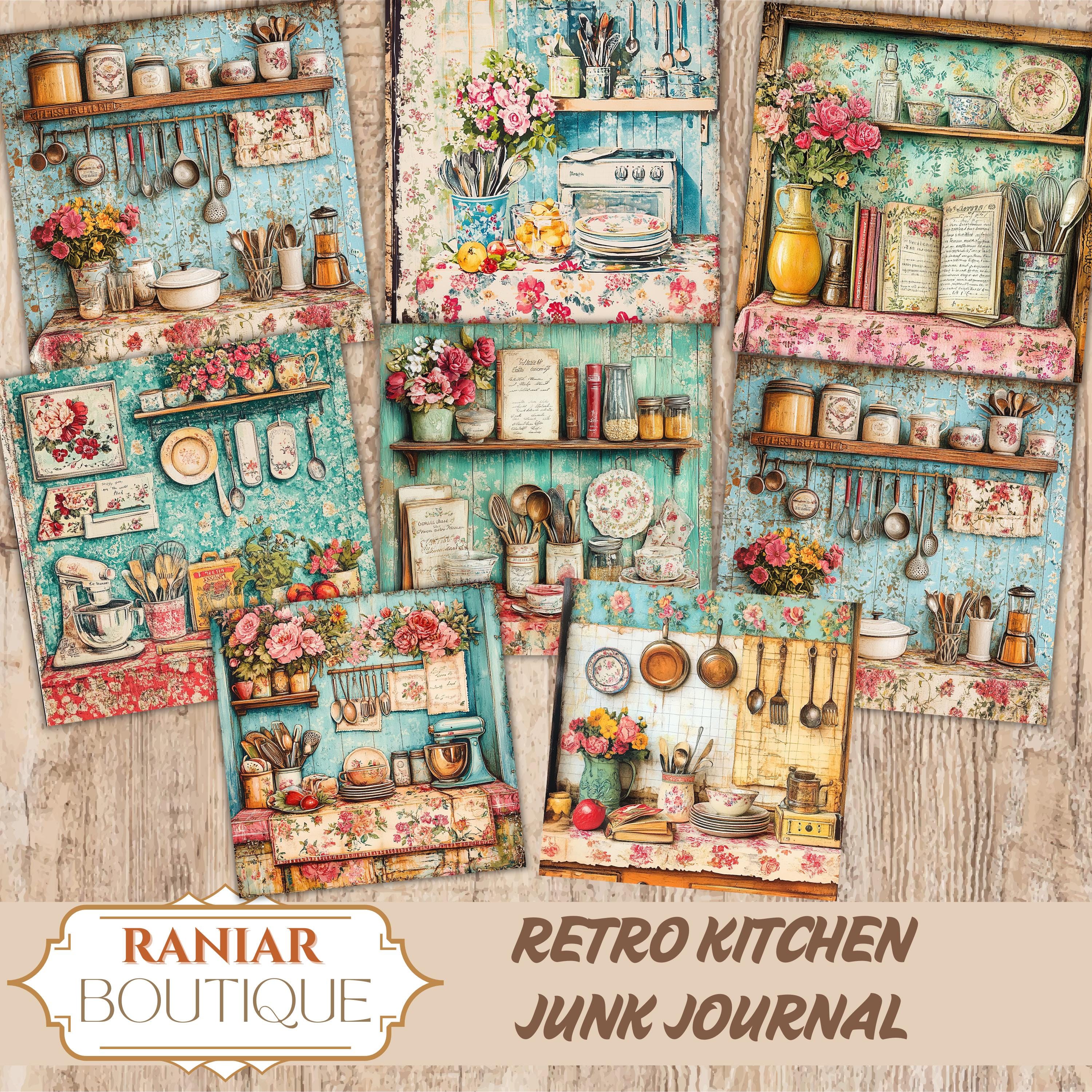 Retro Kitchen Junk Journal, Cozy Kitchen Digital Print, Farmhouse ...