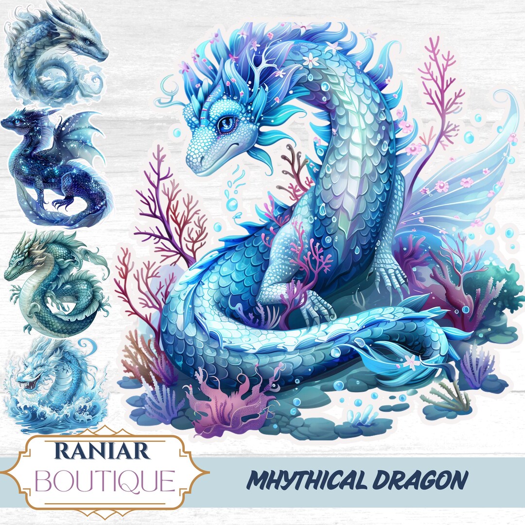 Fantasy Dragon Clipart: Mythical Illustrations for Scrapbooking (78 PNG ...
